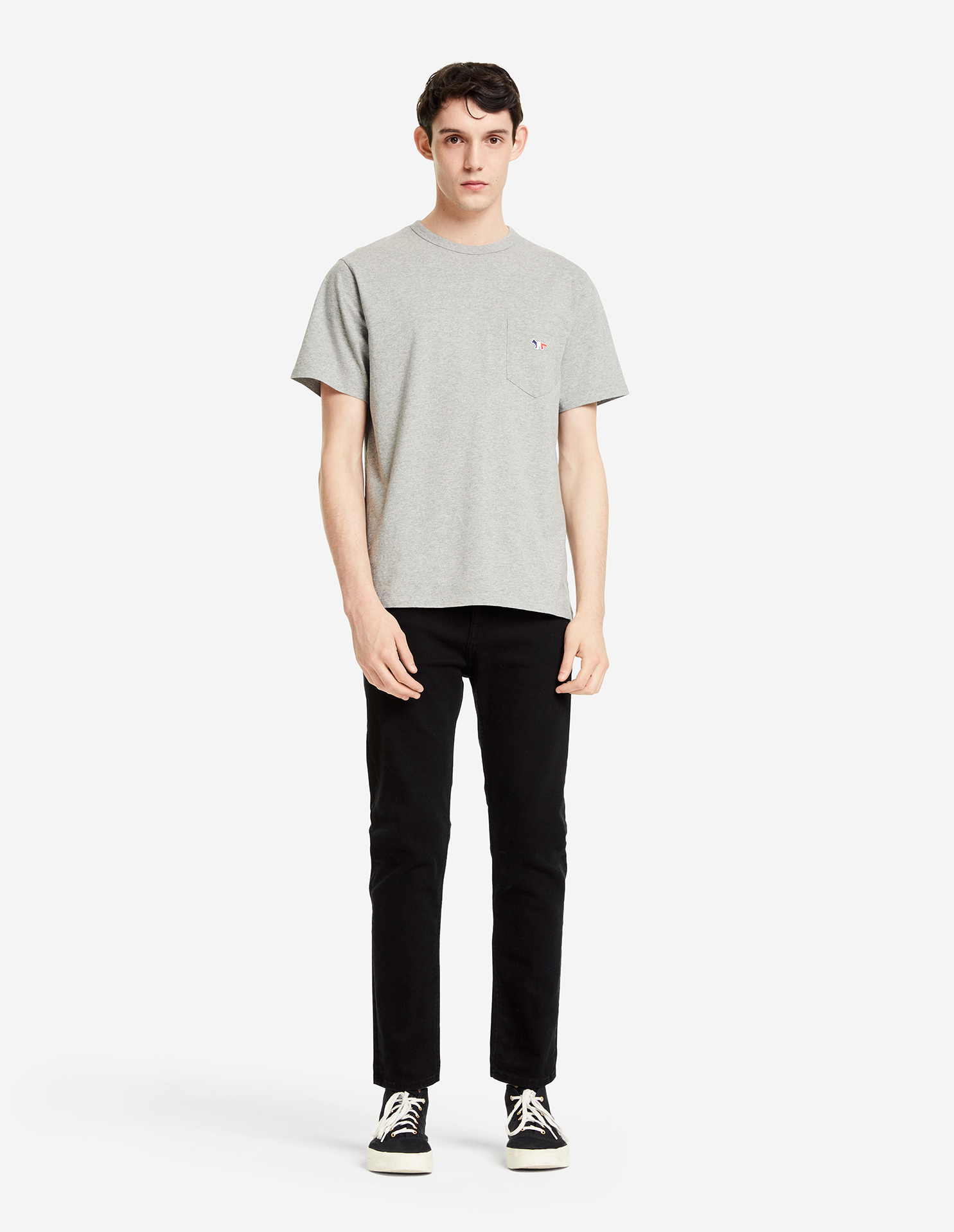 TRICOLOR FOX PATCH CLASSIC POCKET TEE-SHIRT | Maison Kitsuné