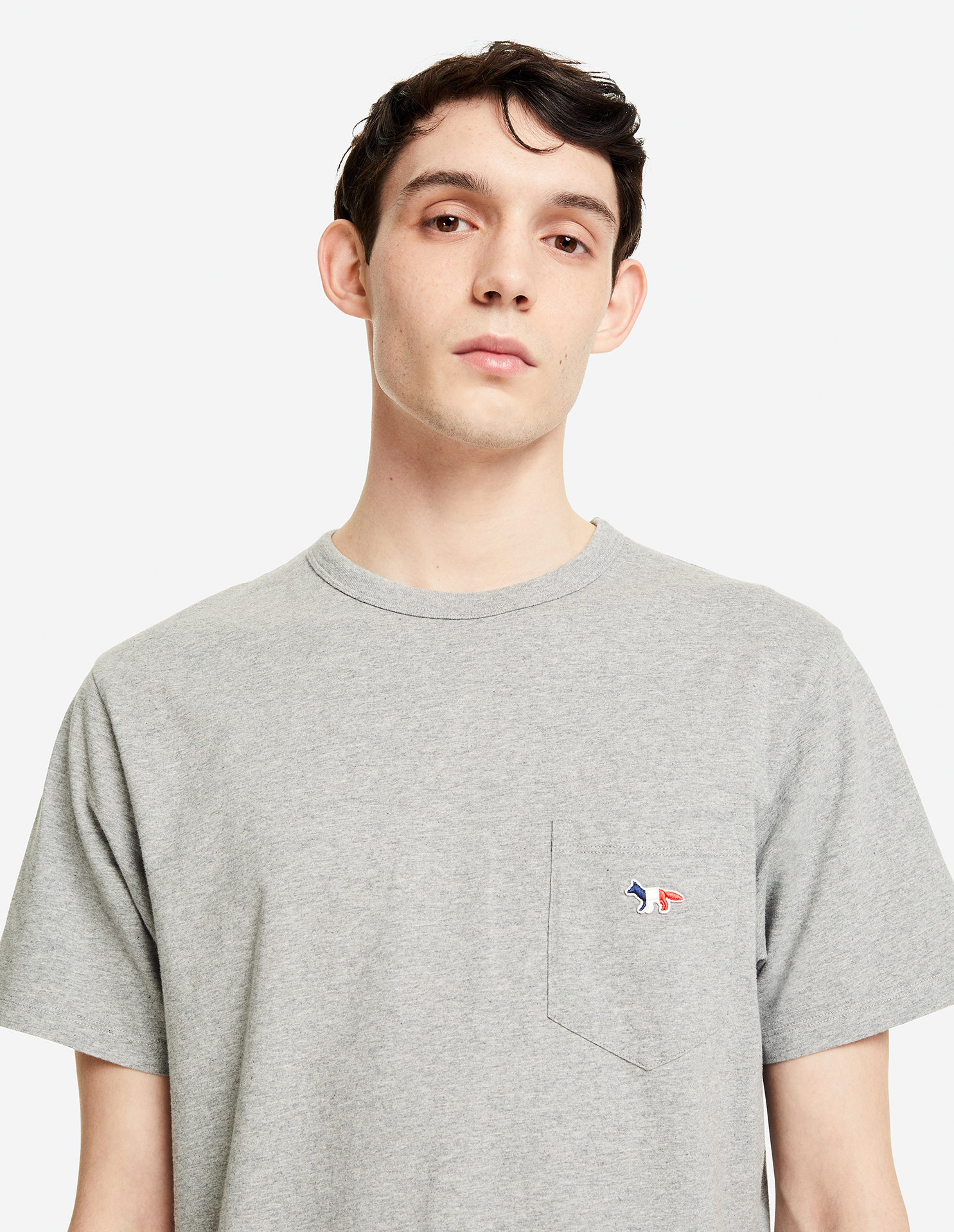 TRICOLOR FOX PATCH CLASSIC POCKET TEE-SHIRT | Maison Kitsuné