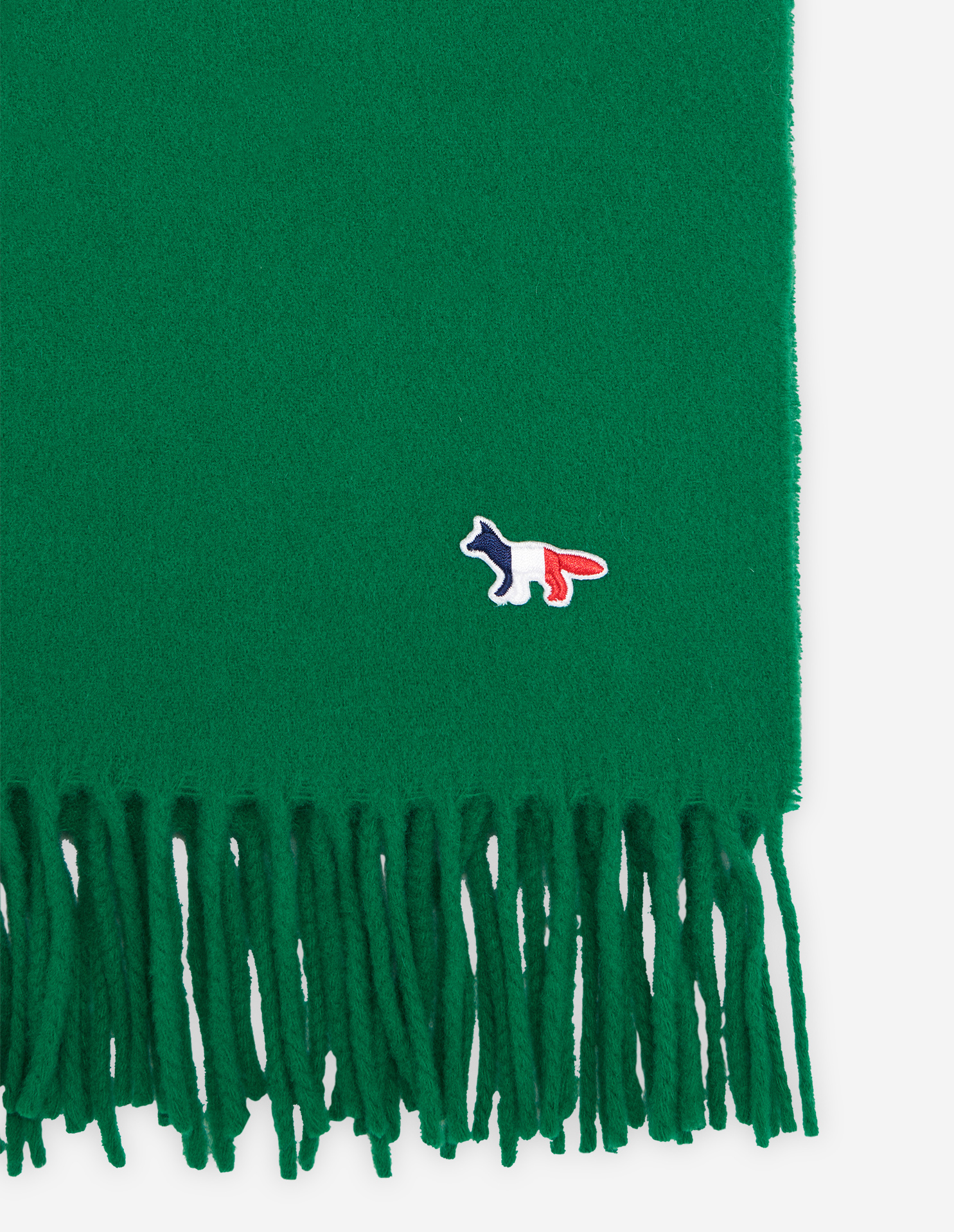 TRICOLOR FOX PATCH WOOL SCARF | Maison Kitsuné
